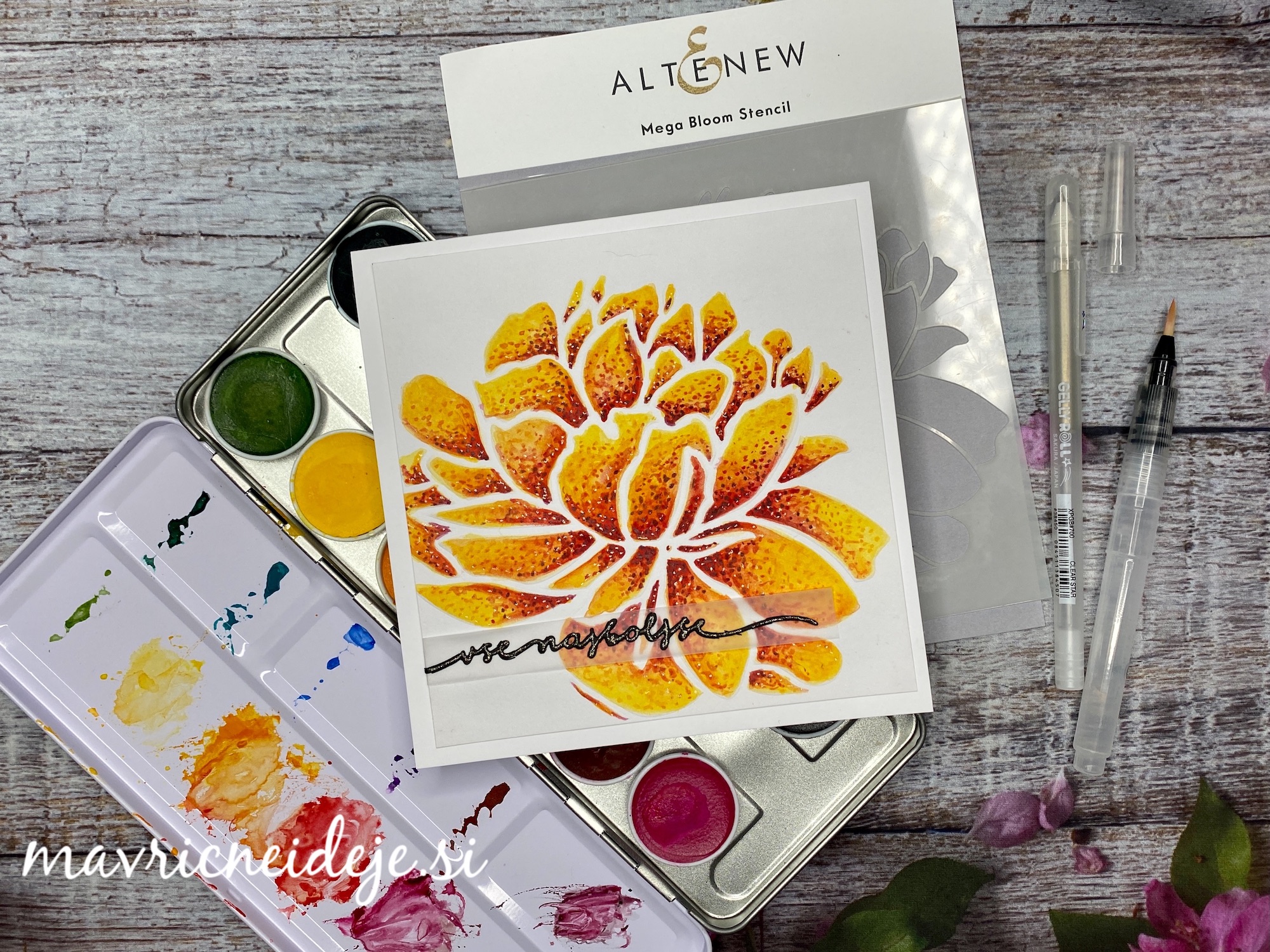 Altenew Mega Bloom Stencil | Mavrične Ideje